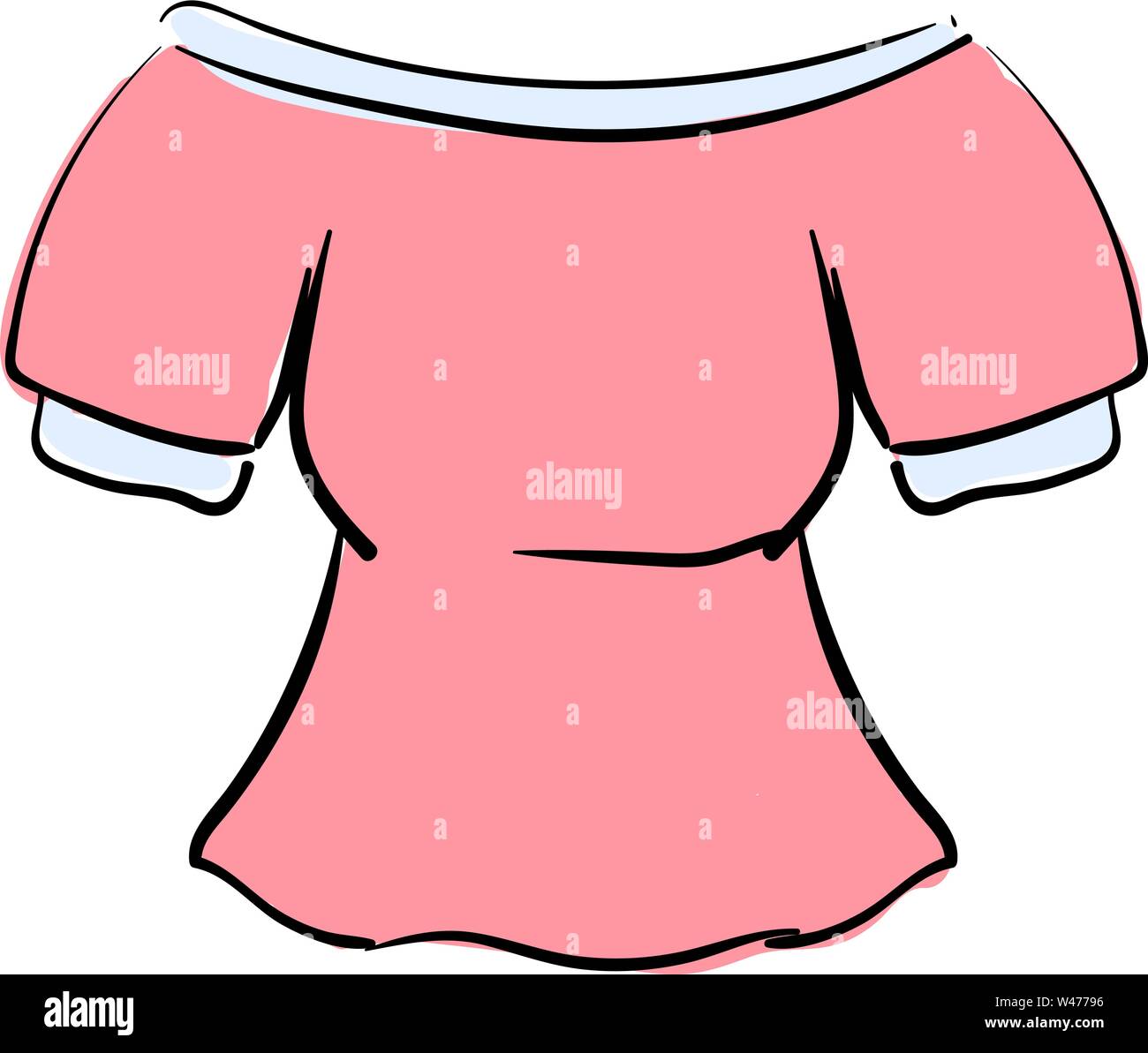 Pink shirt, illustration, vector on white background Stock Vector Image ...