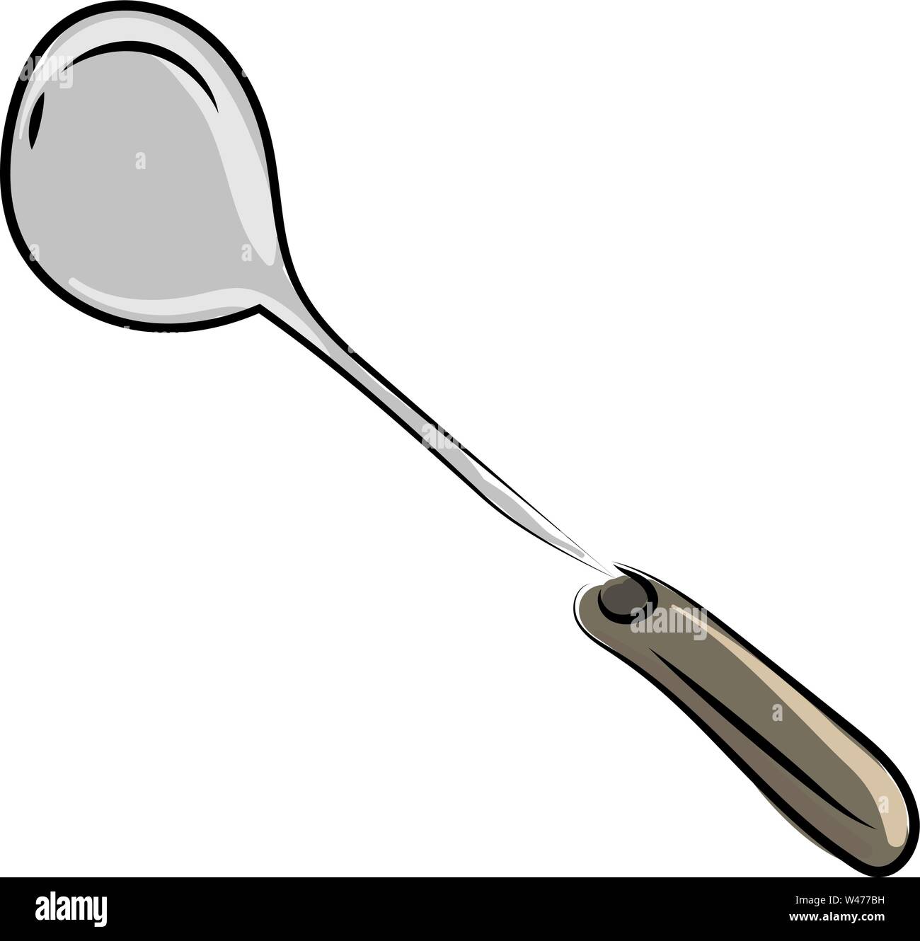 Kitchen spoon, illustration, vector on white background Stock Vector ...