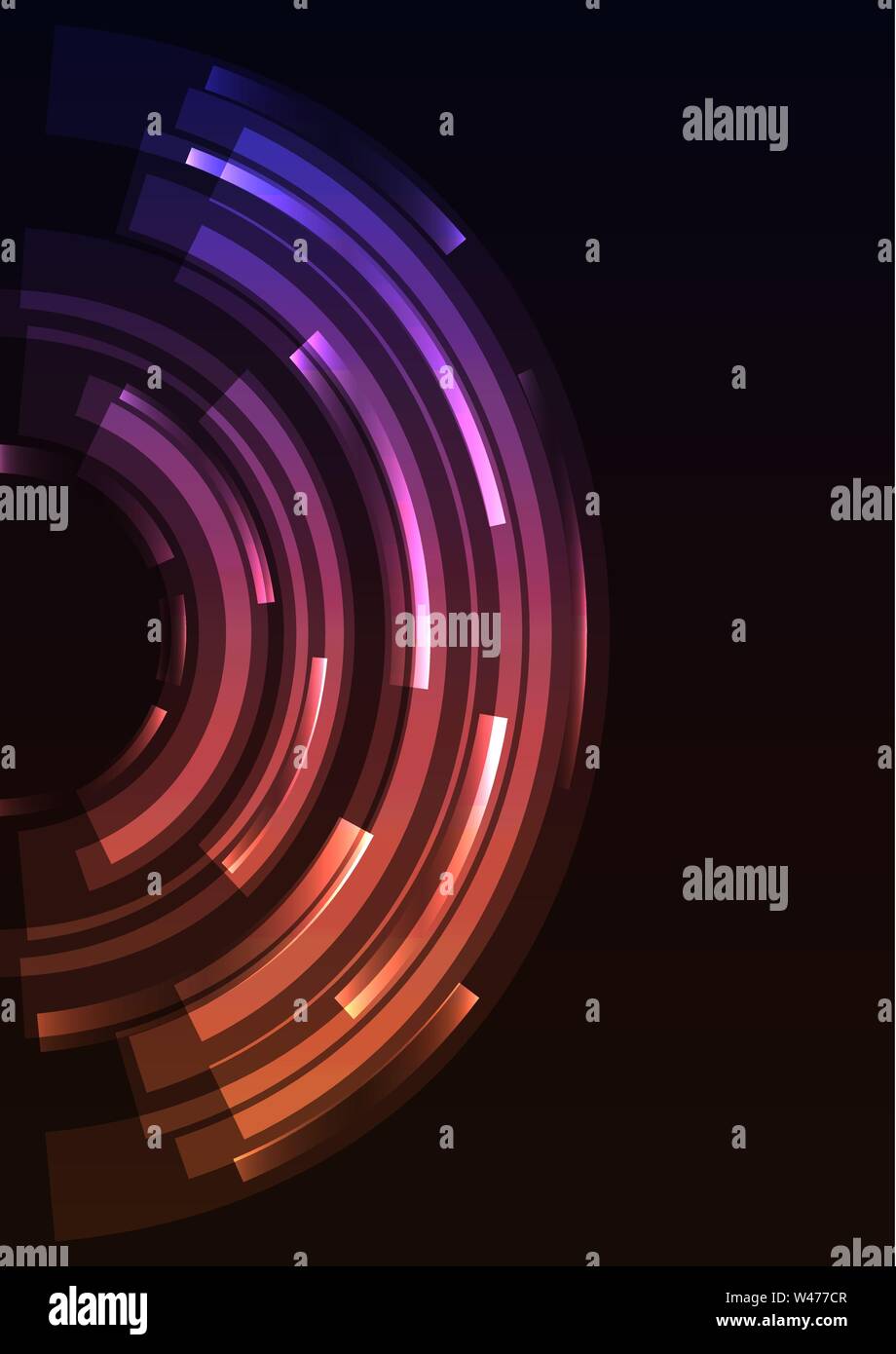 multicolor abstract circle background, digital overlap layer line ...
