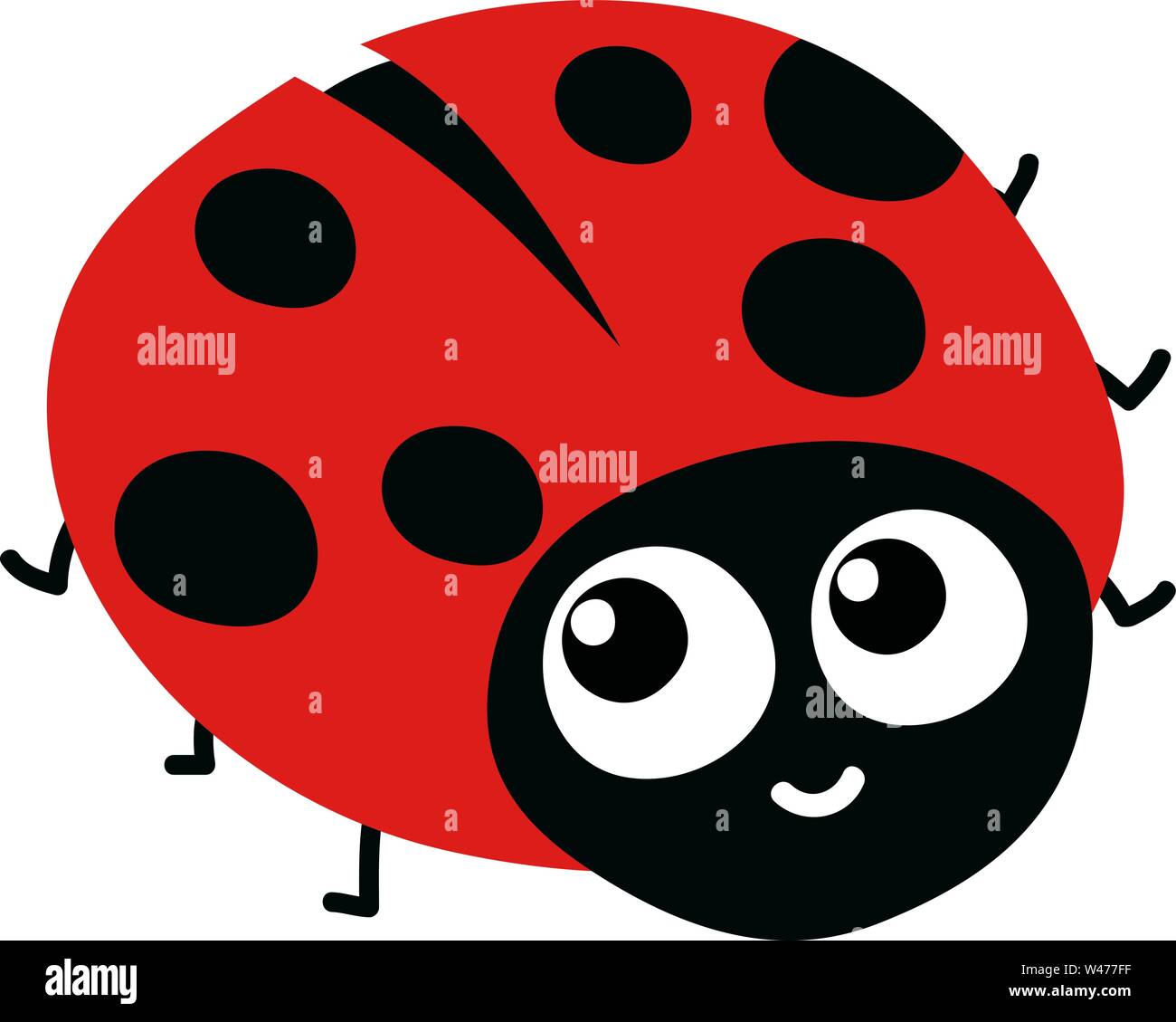 Happy ladybug, illustration, vector on white background Stock Vector ...