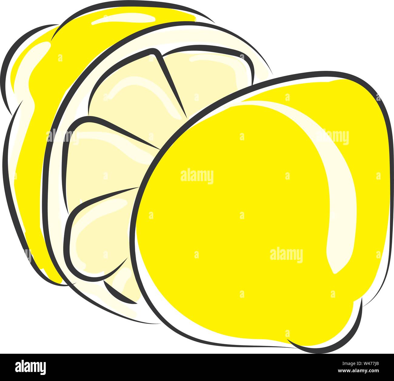 Lemon drawing, illustration, vector on white background Stock Vector ...
