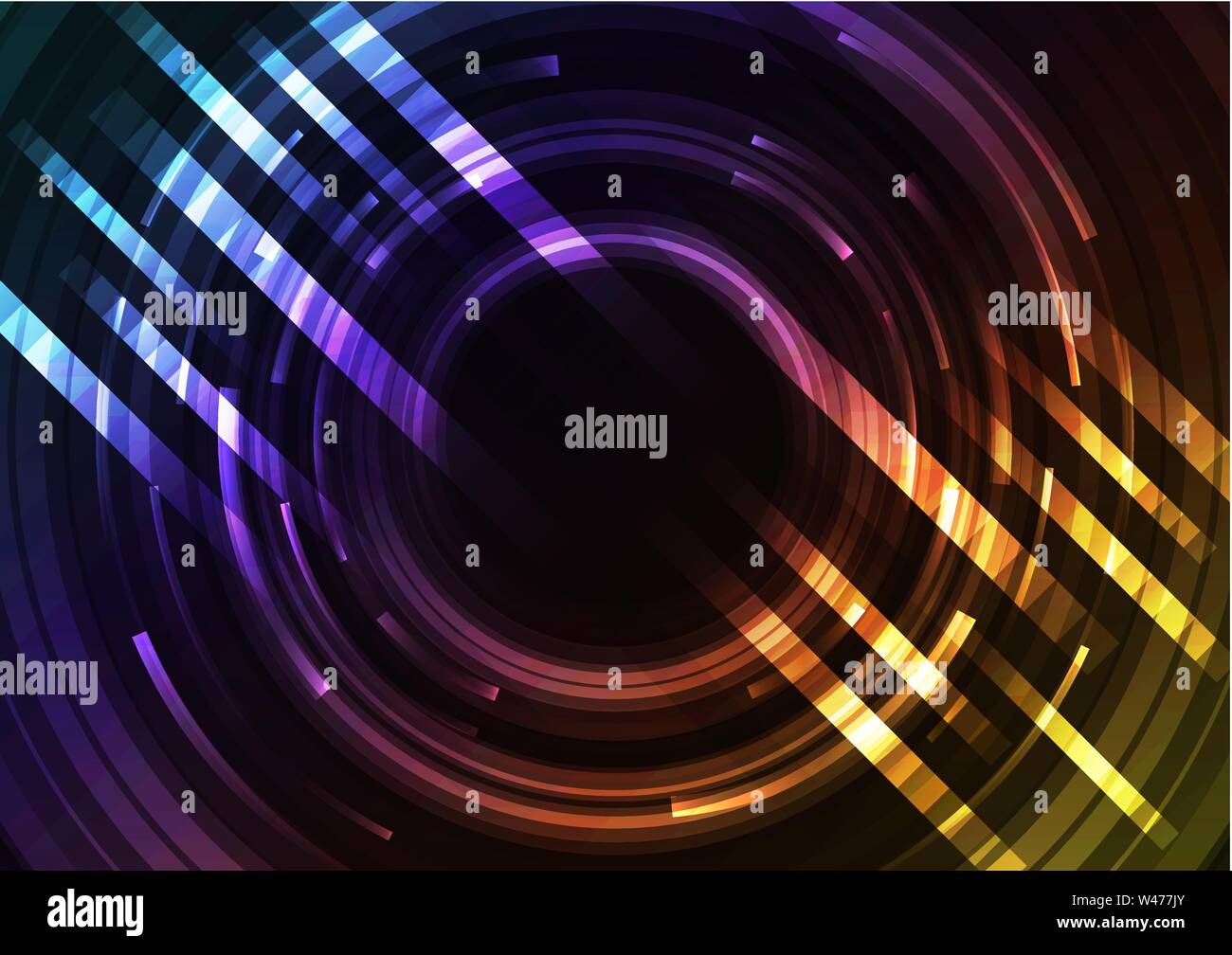 multicolor abstract circle background, digital overlap layer line ...