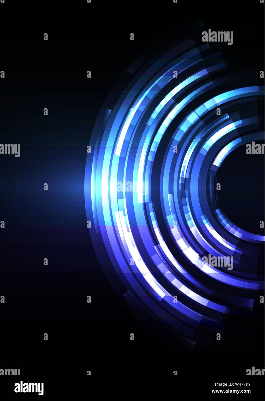 multicolor abstract circle background, digital overlap layer line ...