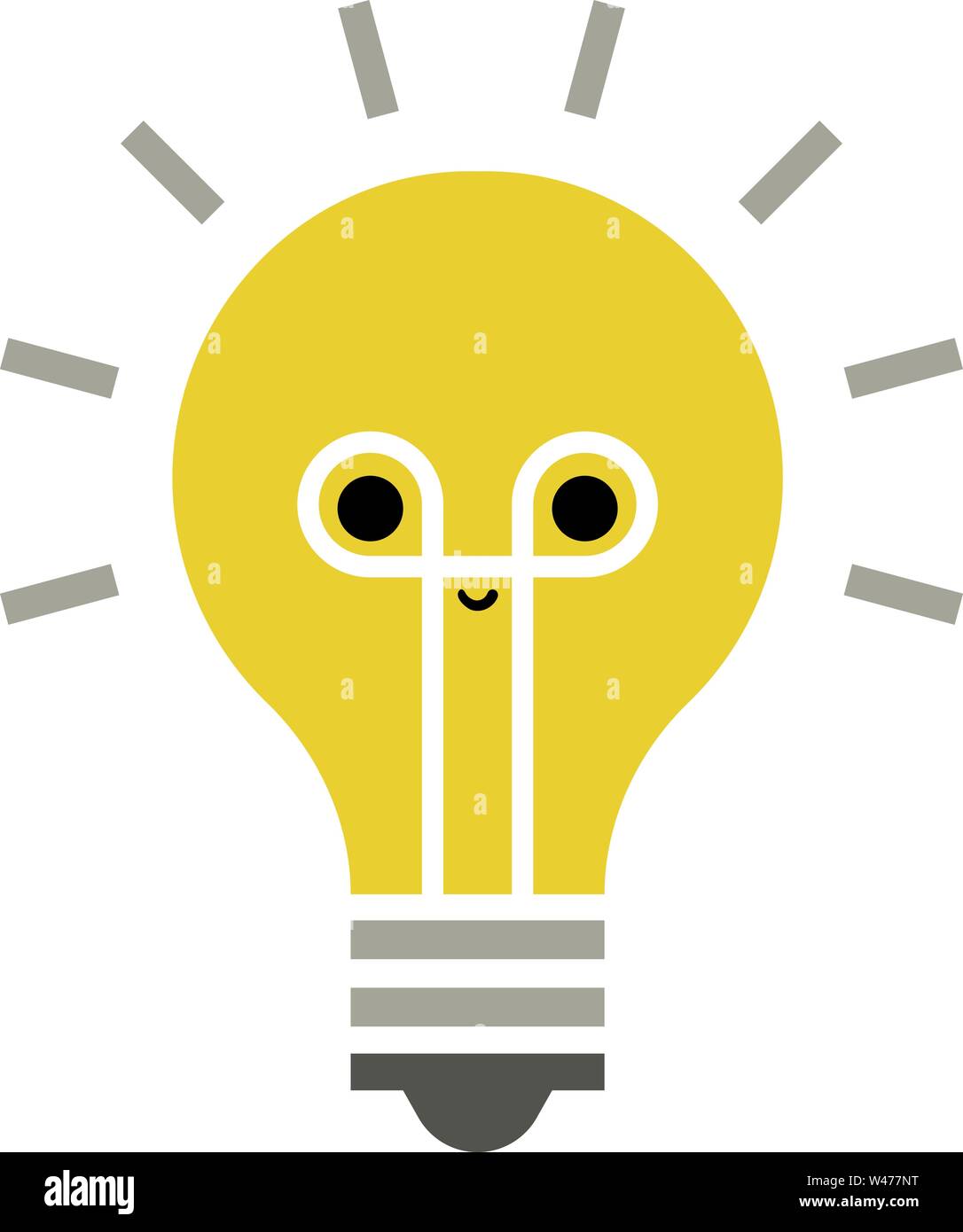 Yellow lightbulb, illustration, vector on white background Stock Vector ...
