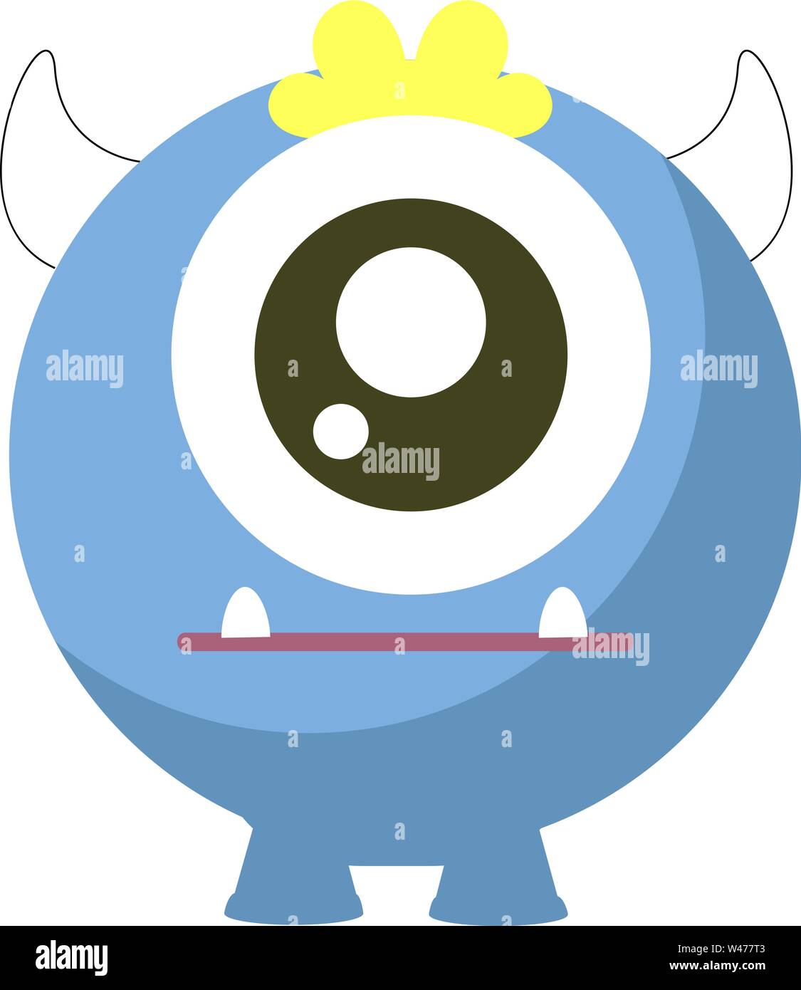 One eyed monster, illustration, vector on white background Stock Vector ...