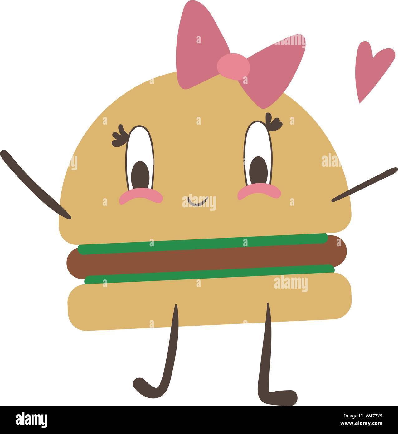 Burger in love, illustration, vector on white background Stock Vector ...