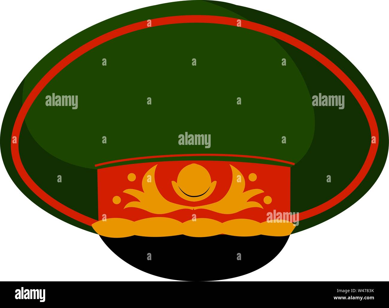 Military cap, illustration, vector on white background Stock Vector ...