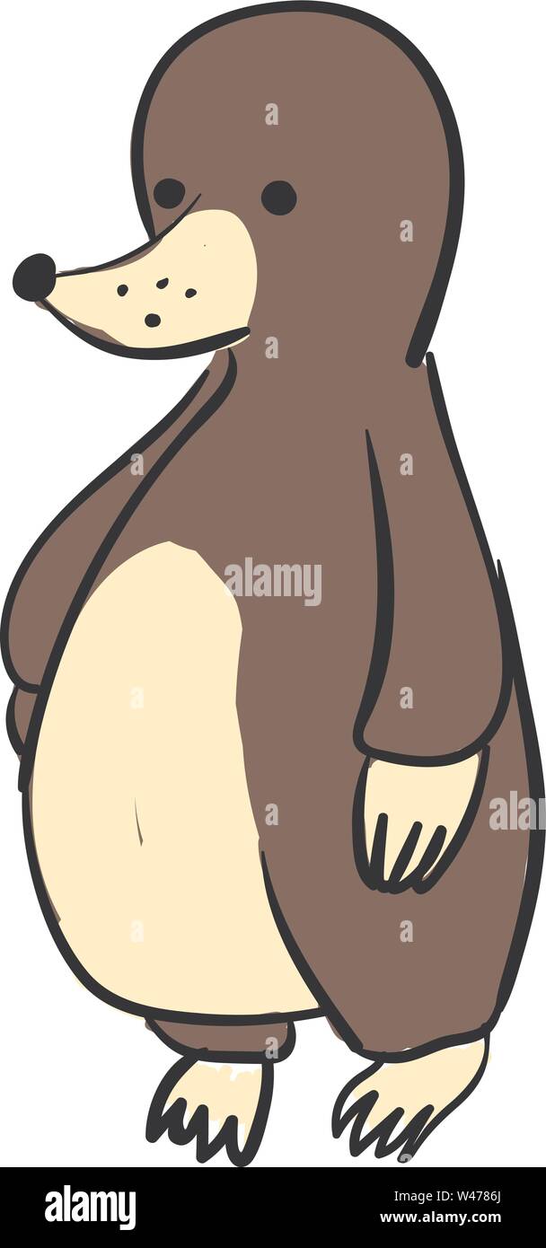 Fat mole, illustration, vector on white background Stock Vector Image ...