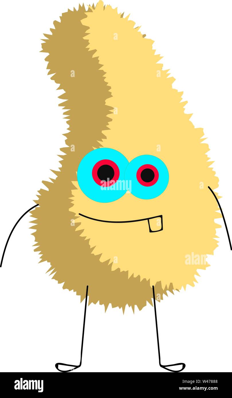 Yellow monster, illustration, vector on white background Stock Vector ...