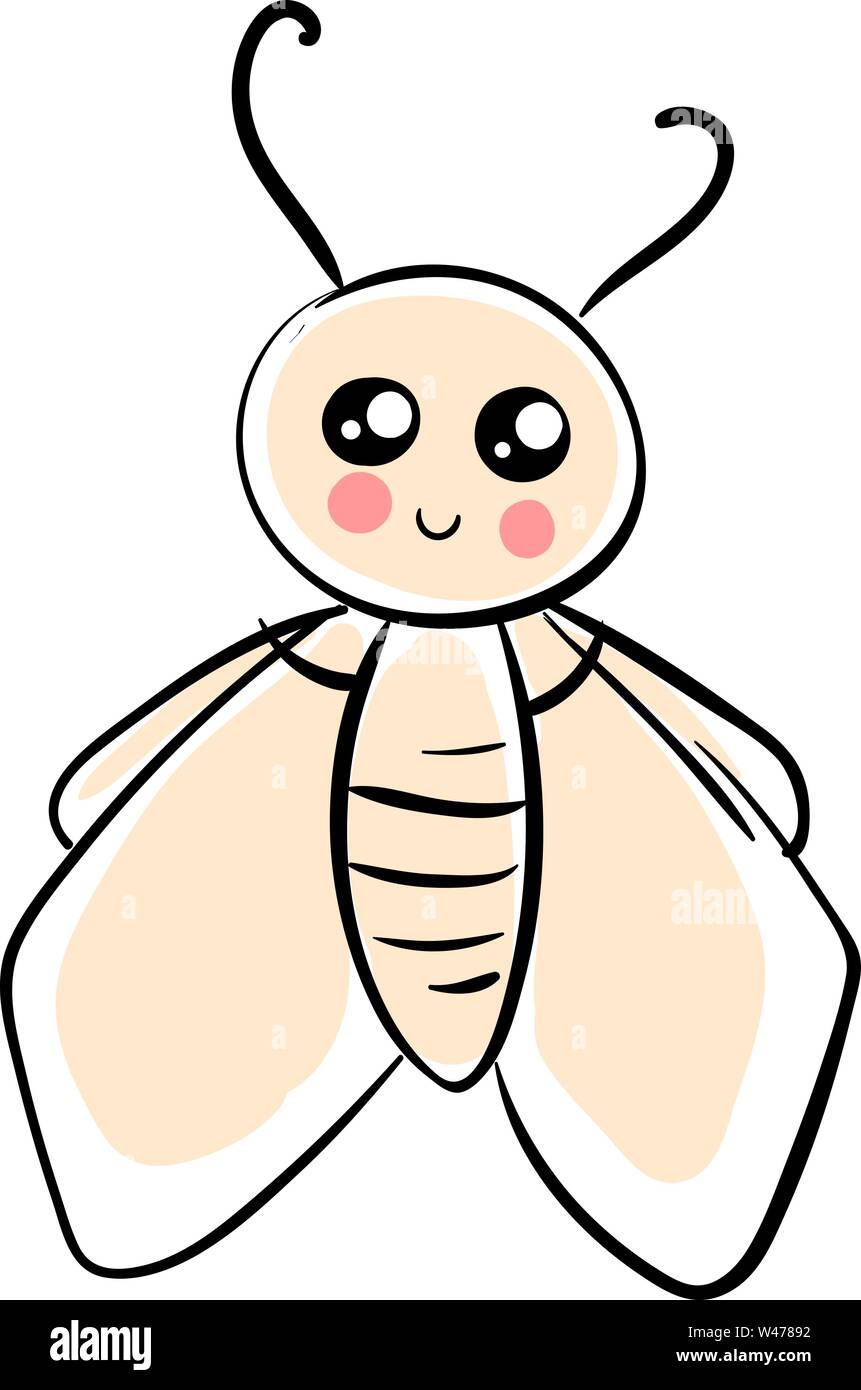 Cute moth, illustration, vector on white background Stock Vector Image ...