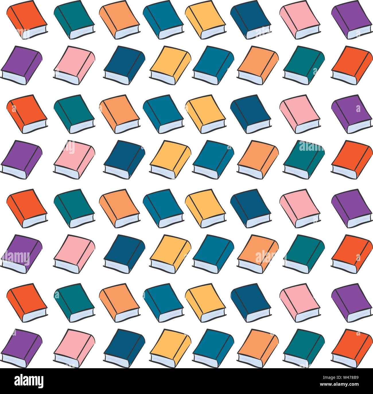 Books wallpaper, illustration, vector on white background Stock Vector ...