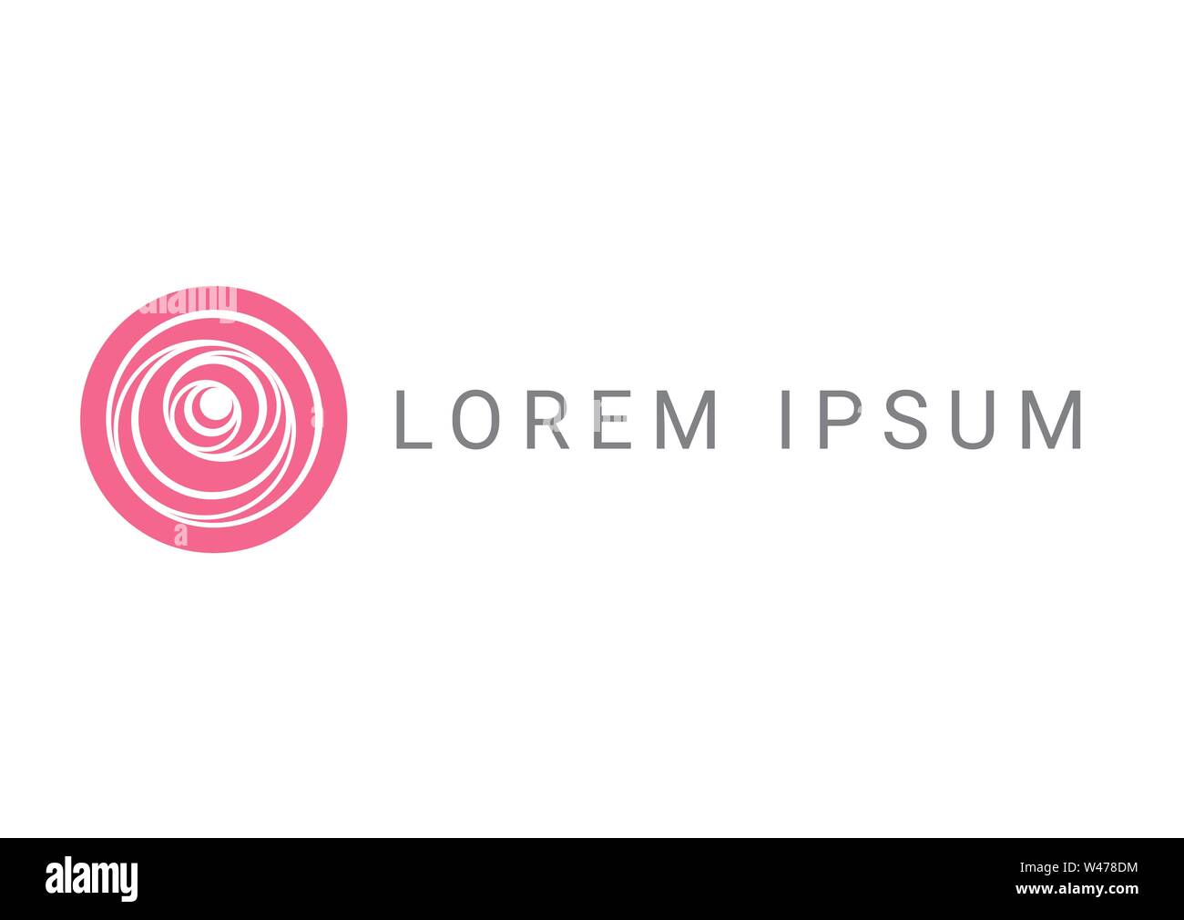 circle rose vector logo design template, beauty icon, curve floral ...