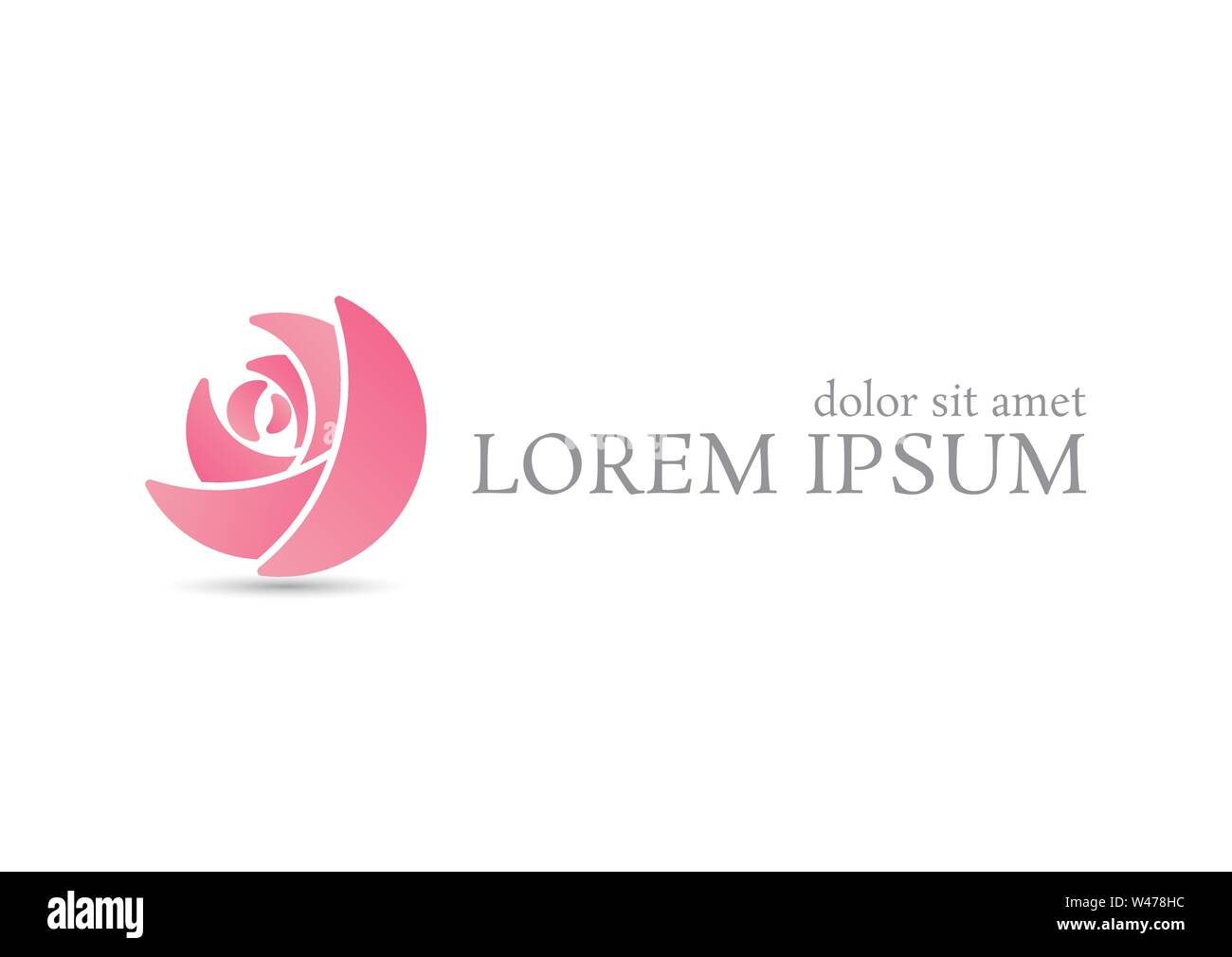 curve rose vector logo design template, beauty icon, floral abstract ...