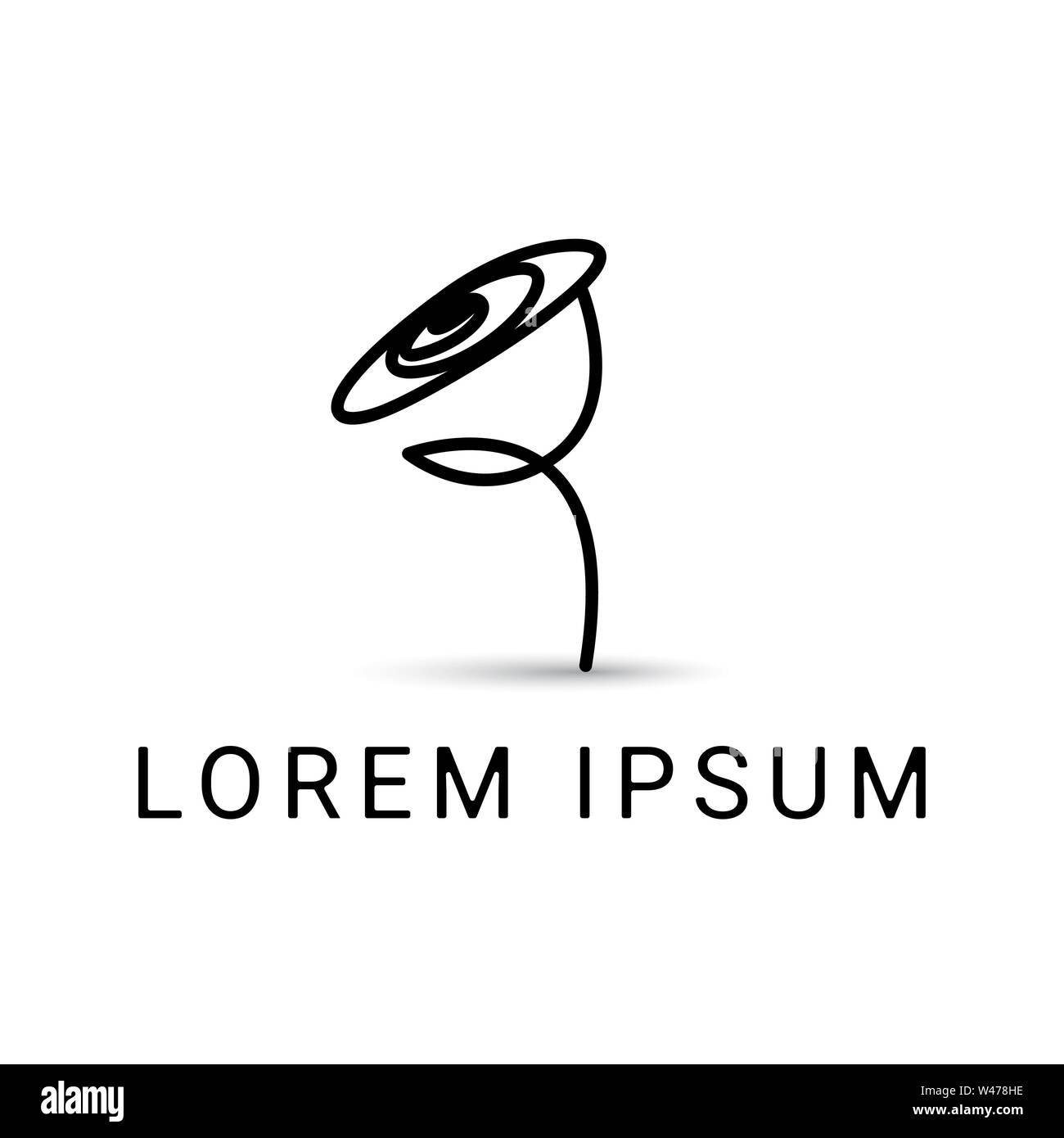 curve rose vector logo design template, beauty icon, floral abstract ...