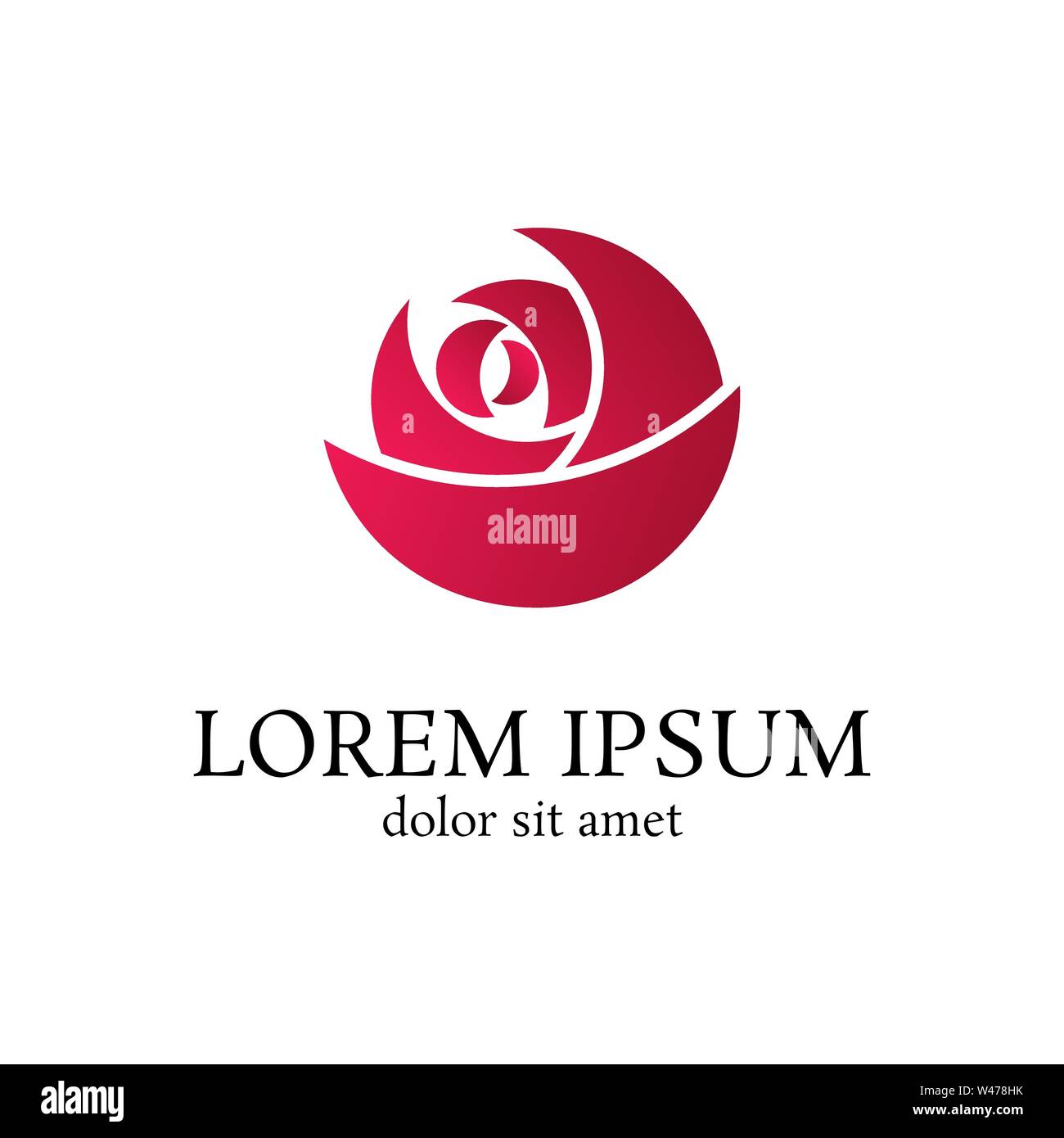 curve rose vector logo design template, beauty icon, floral abstract ...