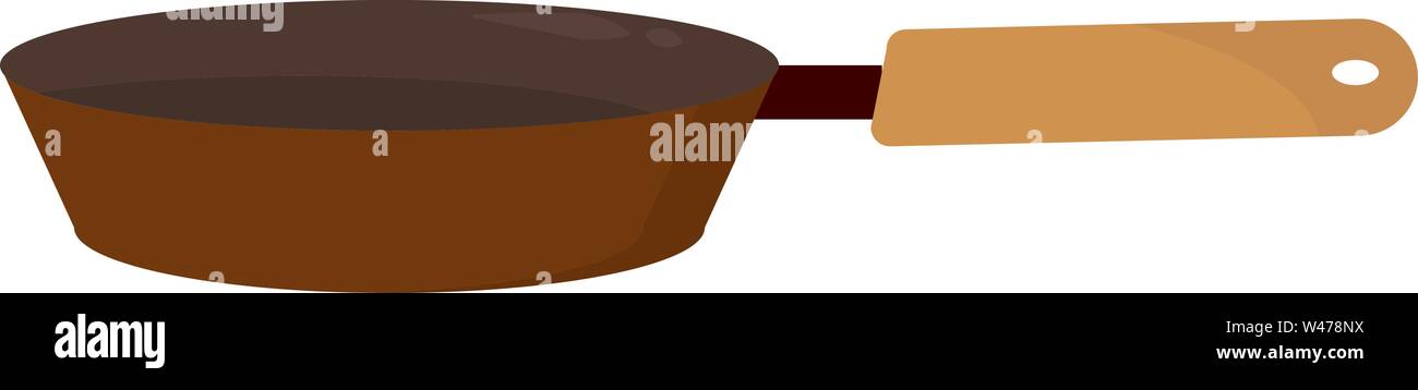 Brown pan, illustration, vector on white background Stock Vector Image ...