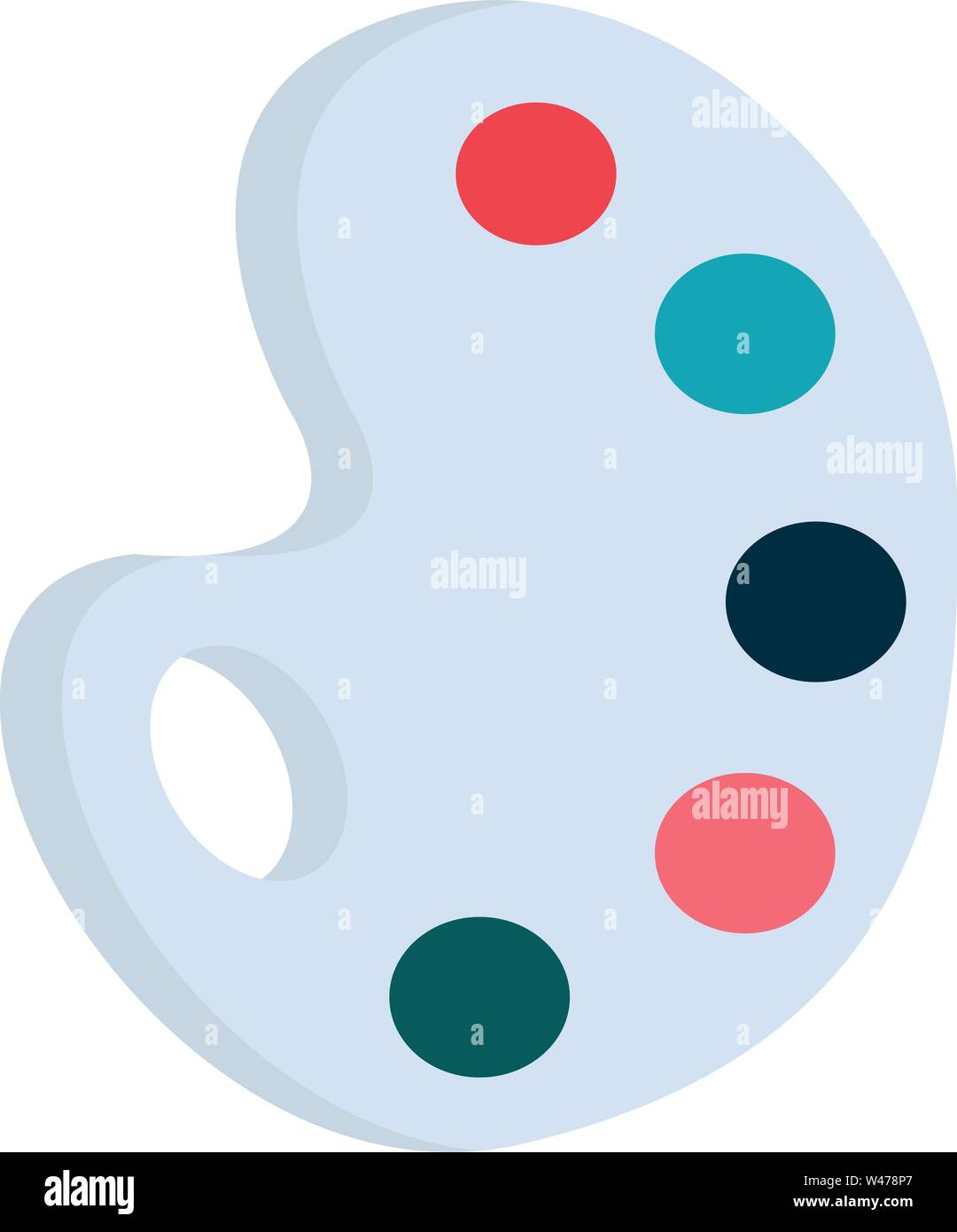 Paint palette, illustration, vector on white background Stock Vector ...