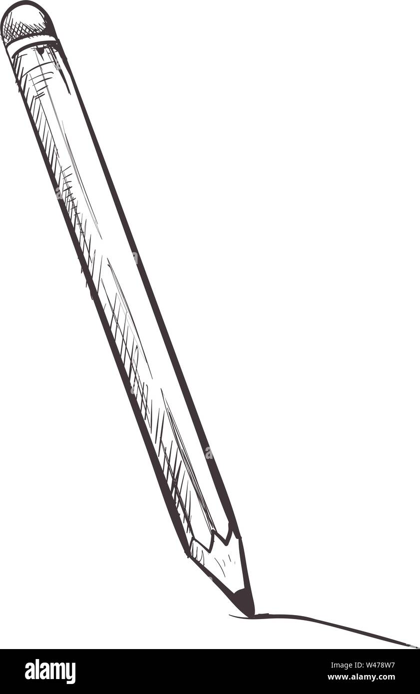 Pencil drawing, illustration, vector on white background Stock Vector ...