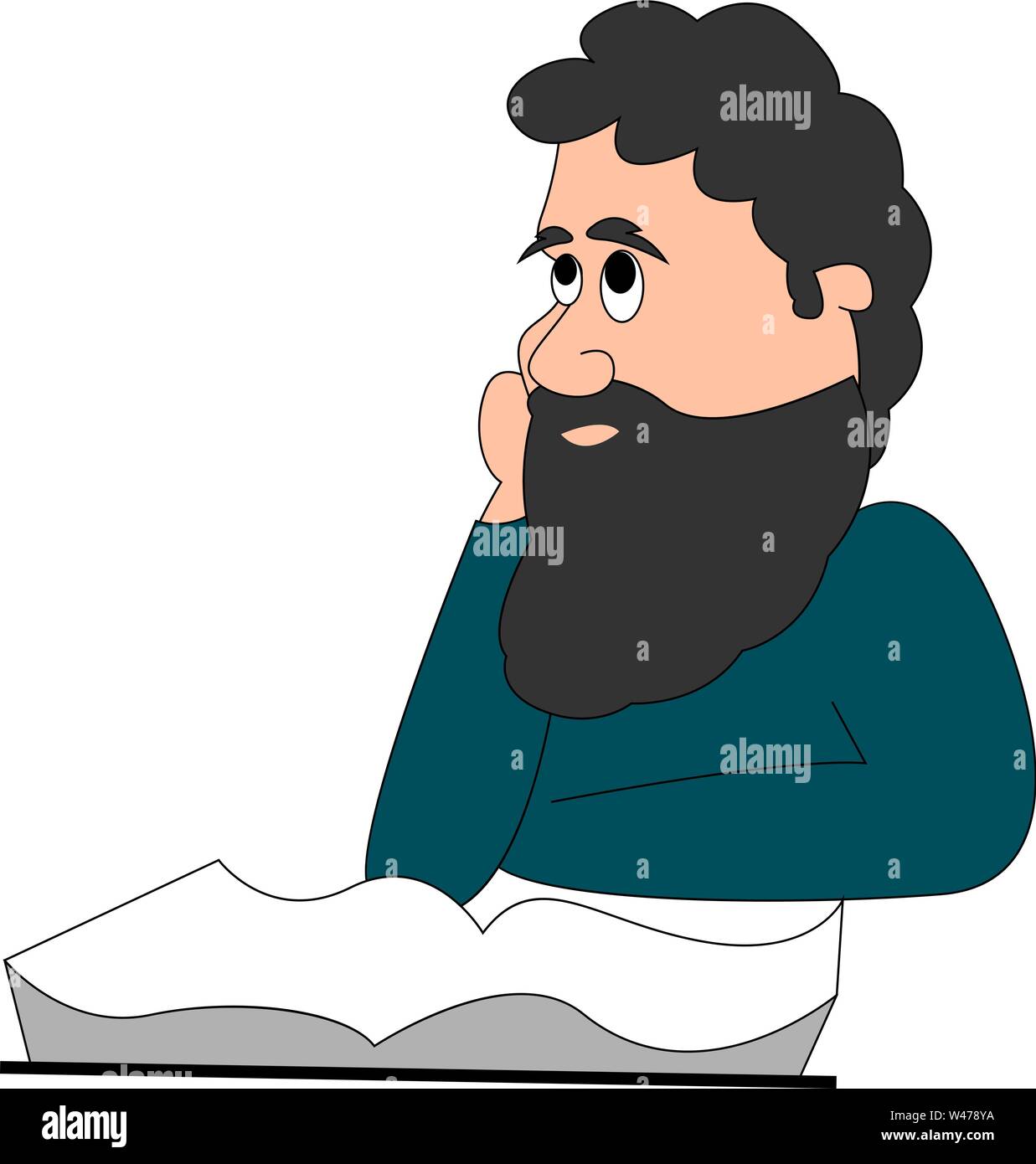 Philosopher, illustration, vector on white background Stock Vector ...