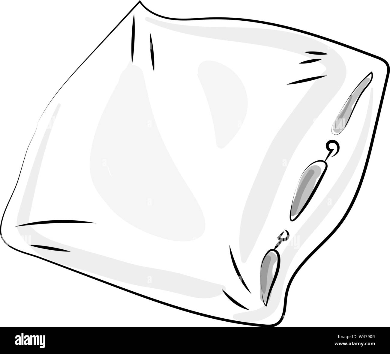 White pillow, illustration, vector on white background Stock Vector ...