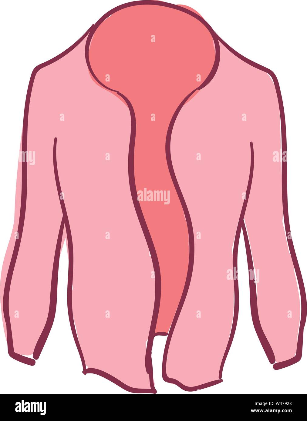 Pink cardigan, illustration, vector on white background Stock Vector ...