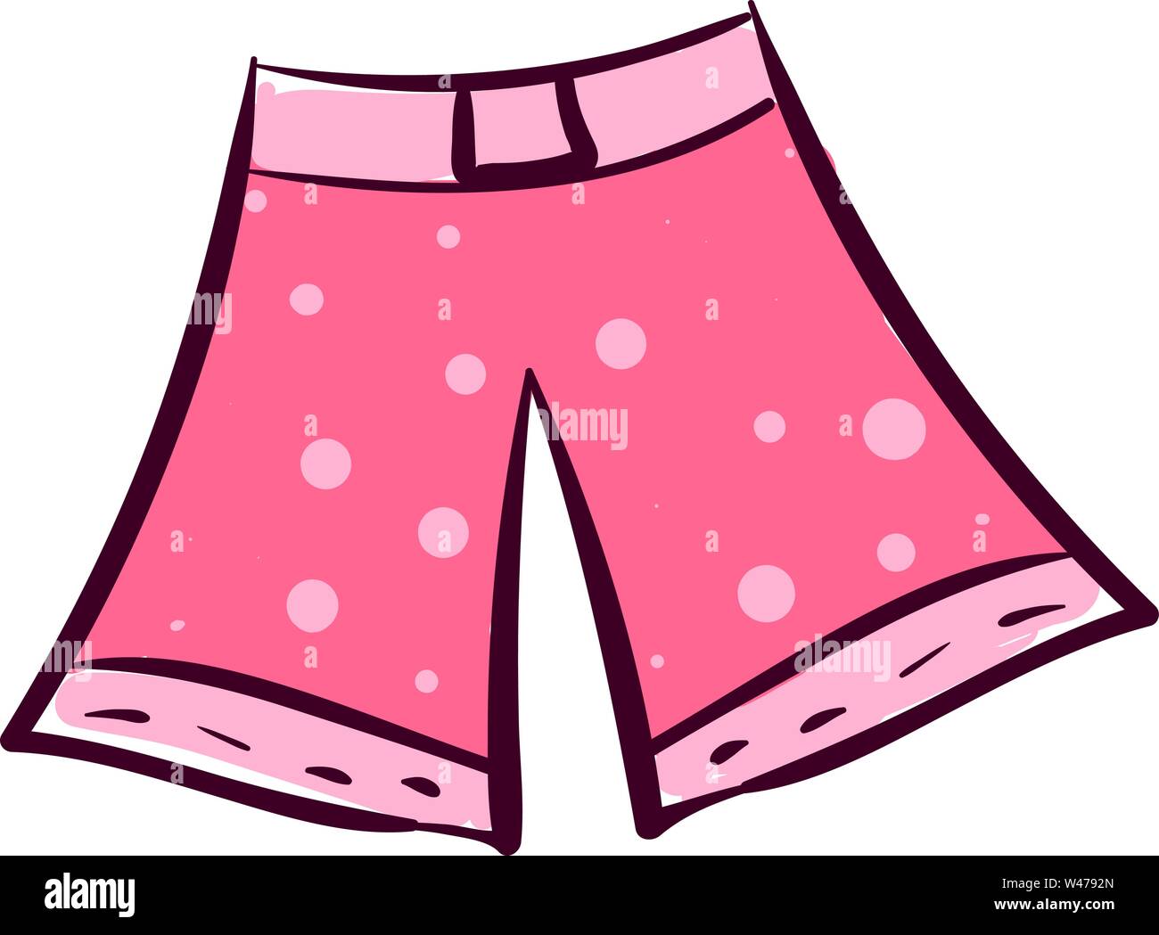 Pink shorts, illustration, vector on white background Stock Vector ...