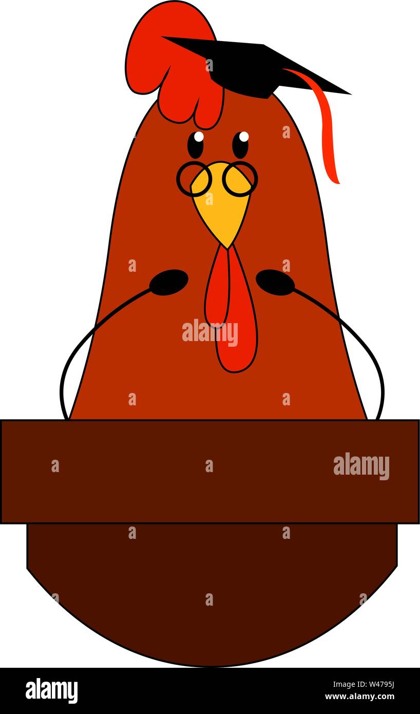 Professor chicken, illustration, vector on white background Stock ...