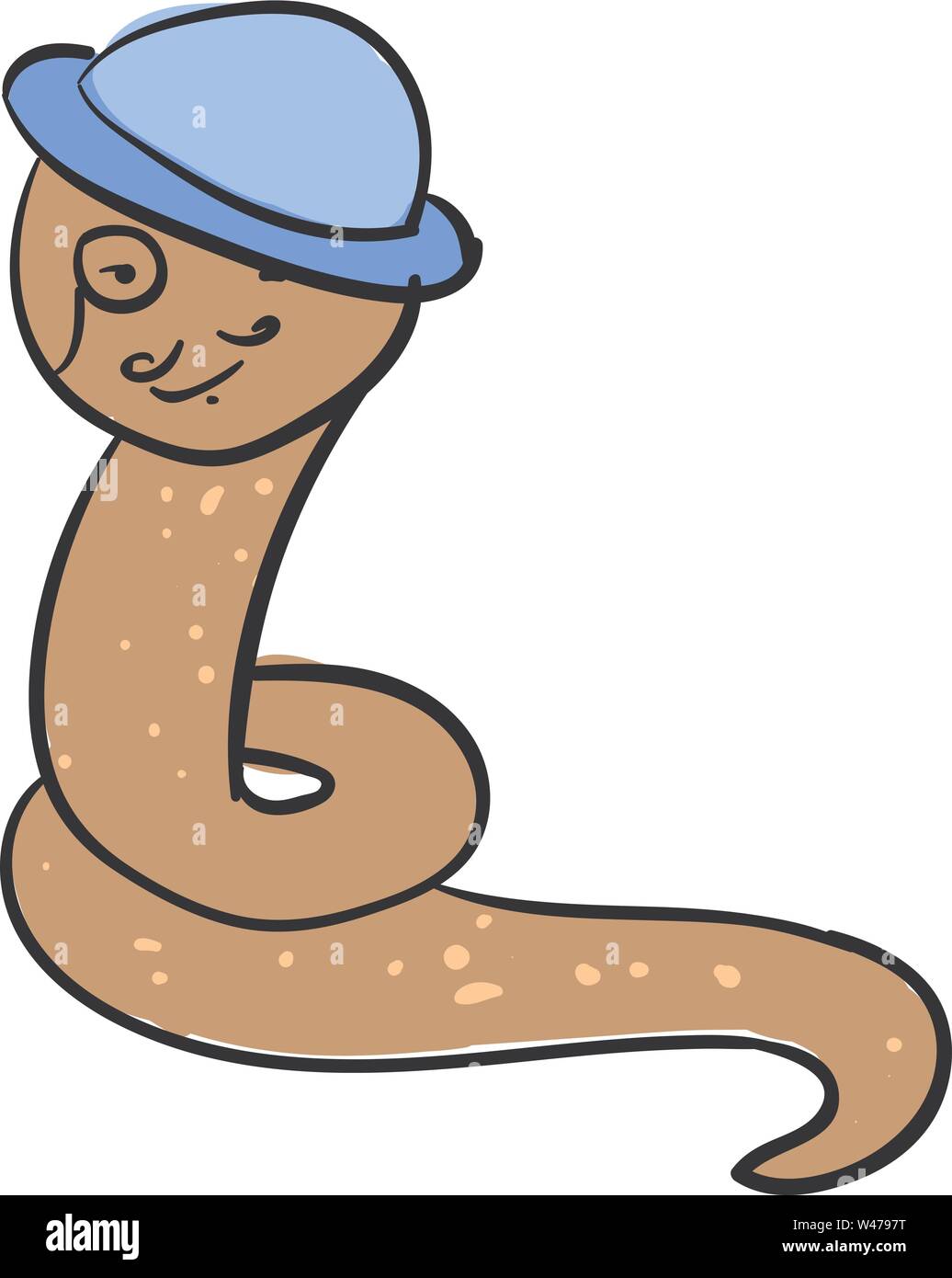 Professor worm, illustration, vector on white background Stock Vector ...