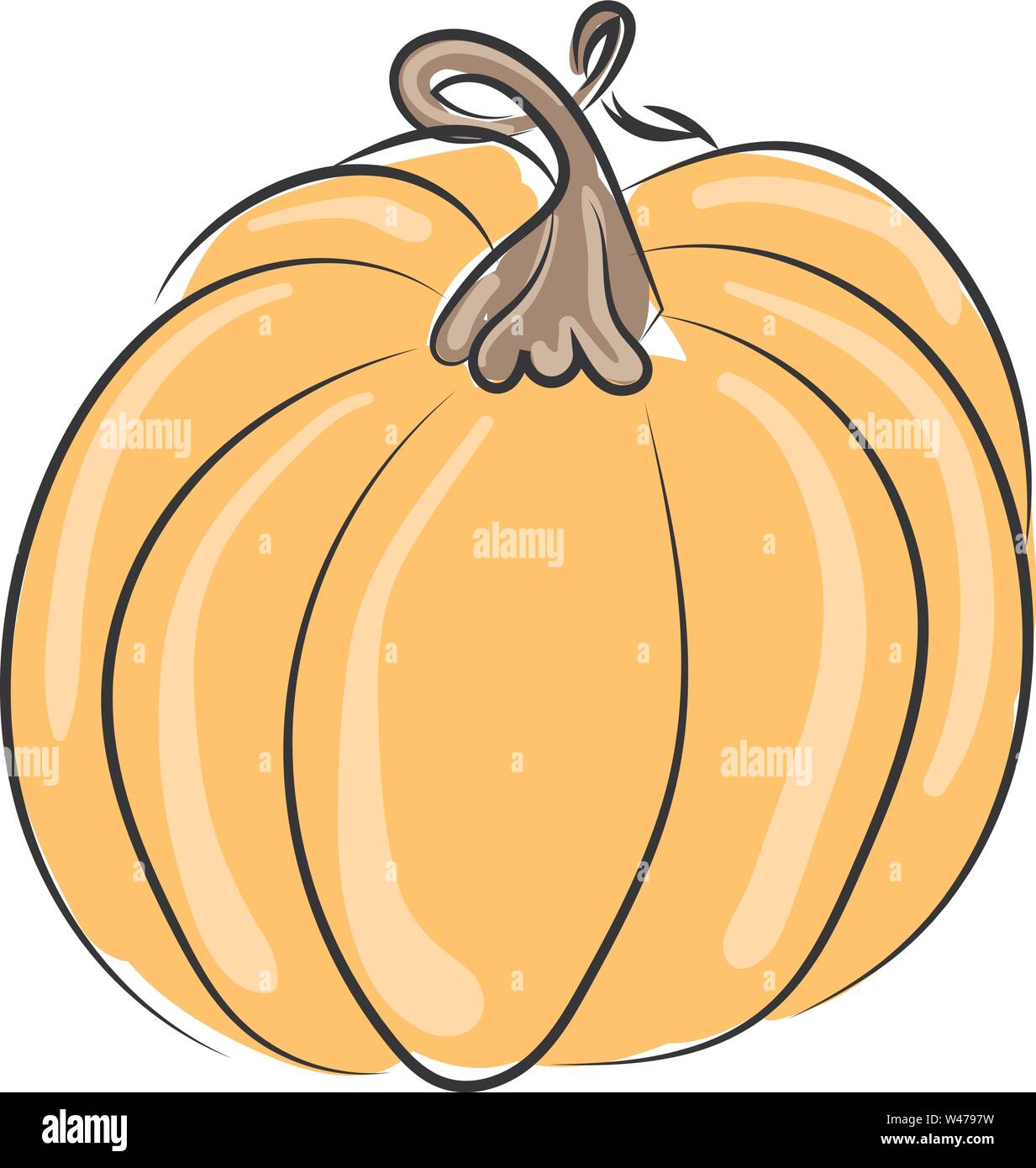 Big pumpkin, illustration, vector on white background Stock Vector ...