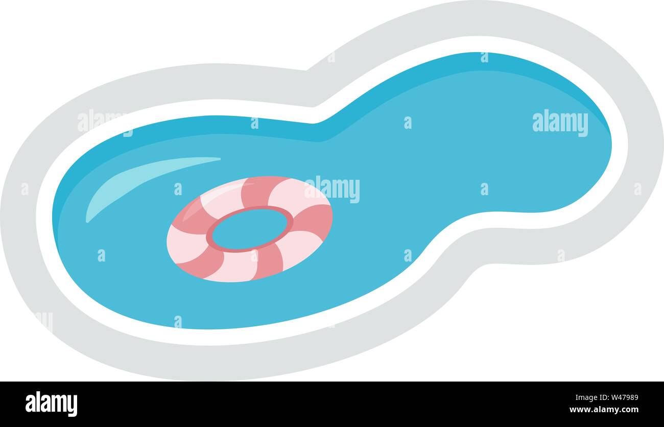 Pool with water, illustration, vector on white background Stock Vector ...