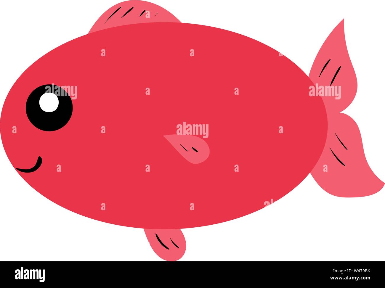 Red fish, illustration, vector on white background Stock Vector Image ...