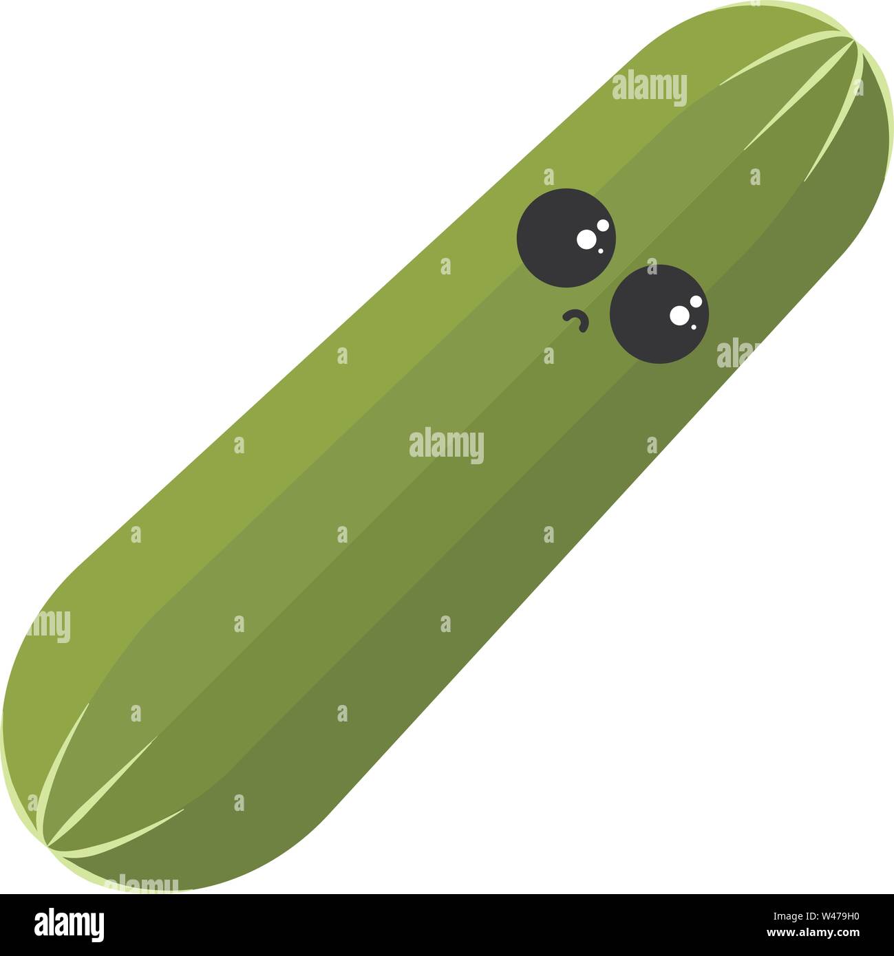 Sad cucumber, illustration, vector on white background Stock Vector ...
