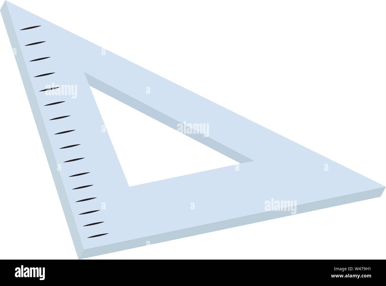 Triangle ruller, illustration, vector on white background Stock Vector ...