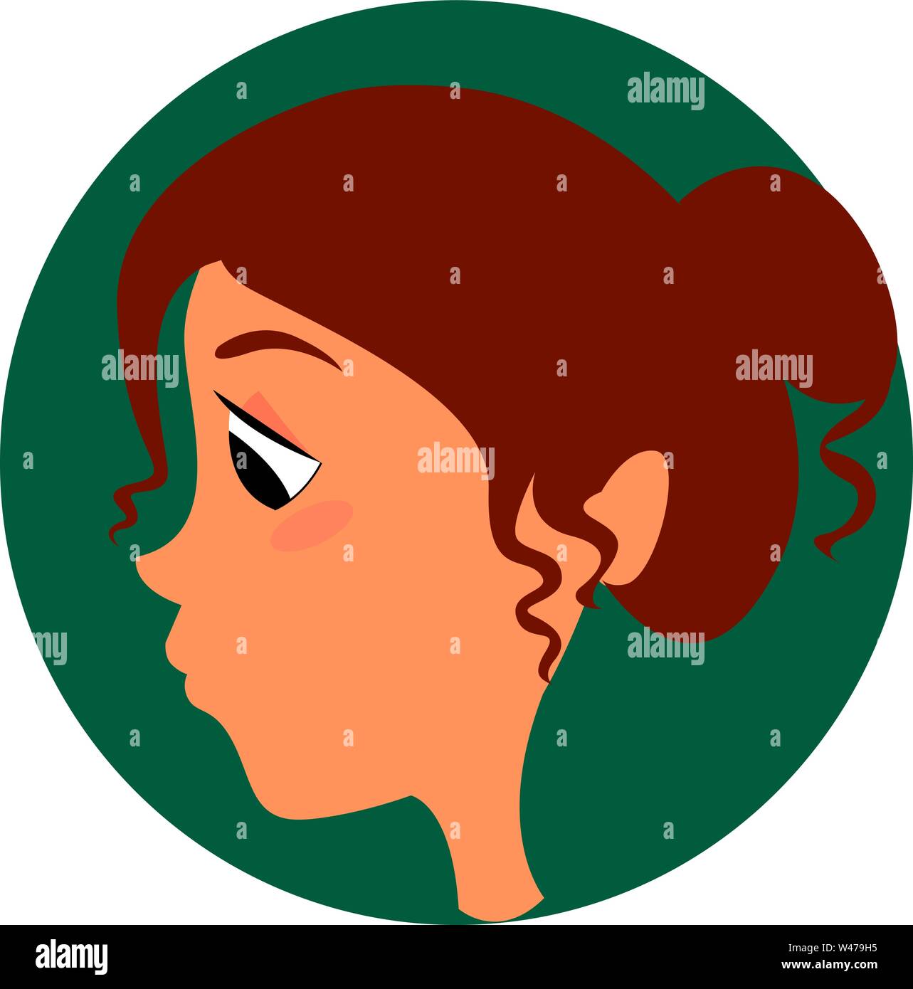 Sad girl, illustration, vector on white background Stock Vector Image ...