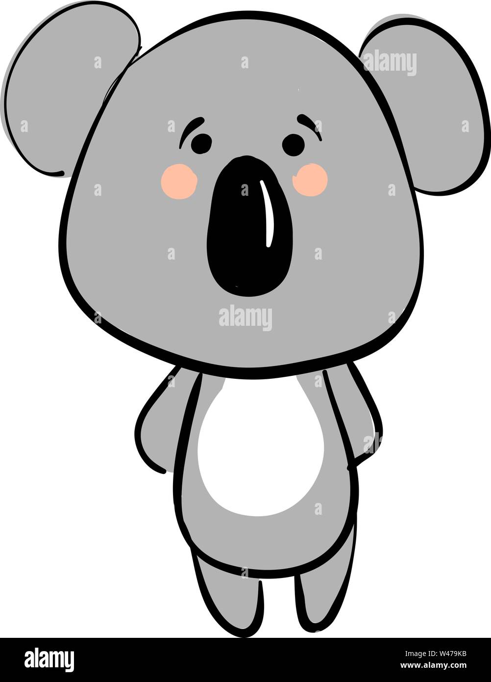 Sad koala, illustration, vector on white background Stock Vector Image ...