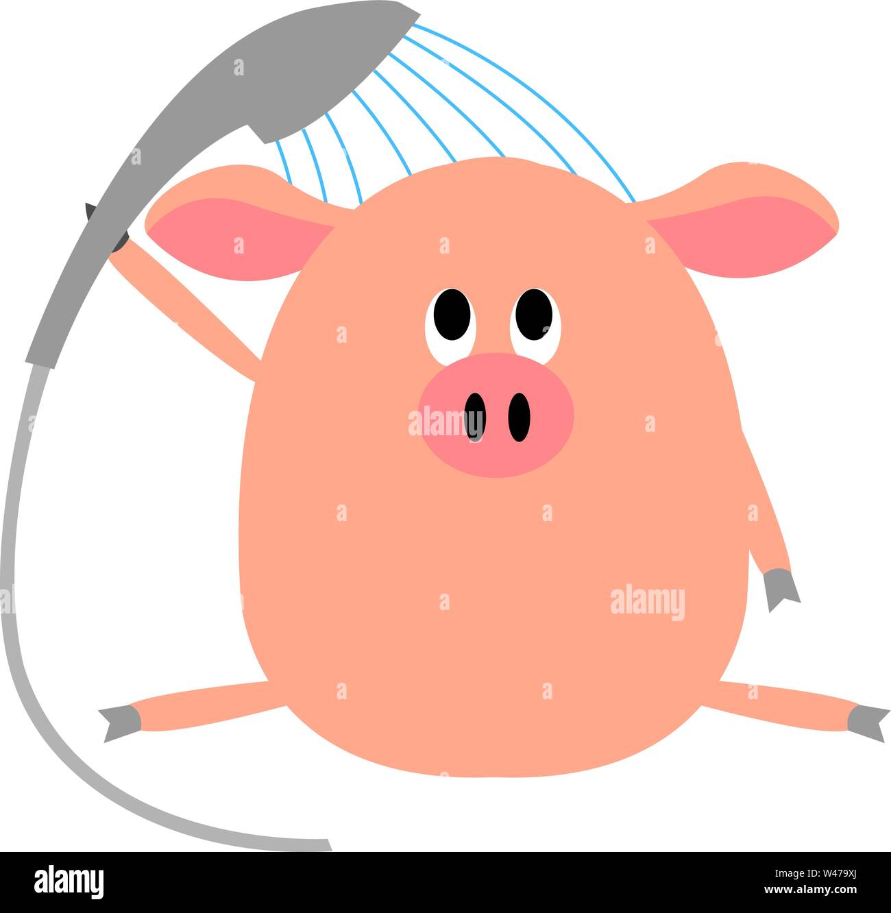 Shower pig, illustration, vector on white background Stock Vector Image ...