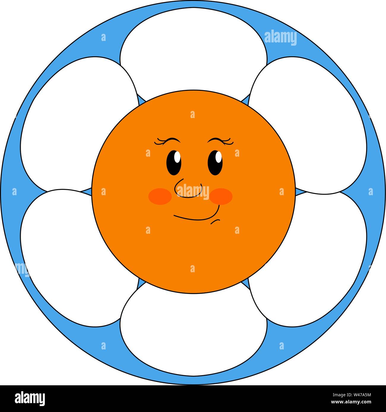 Smiling flower, illustration, vector on white background Stock Vector ...
