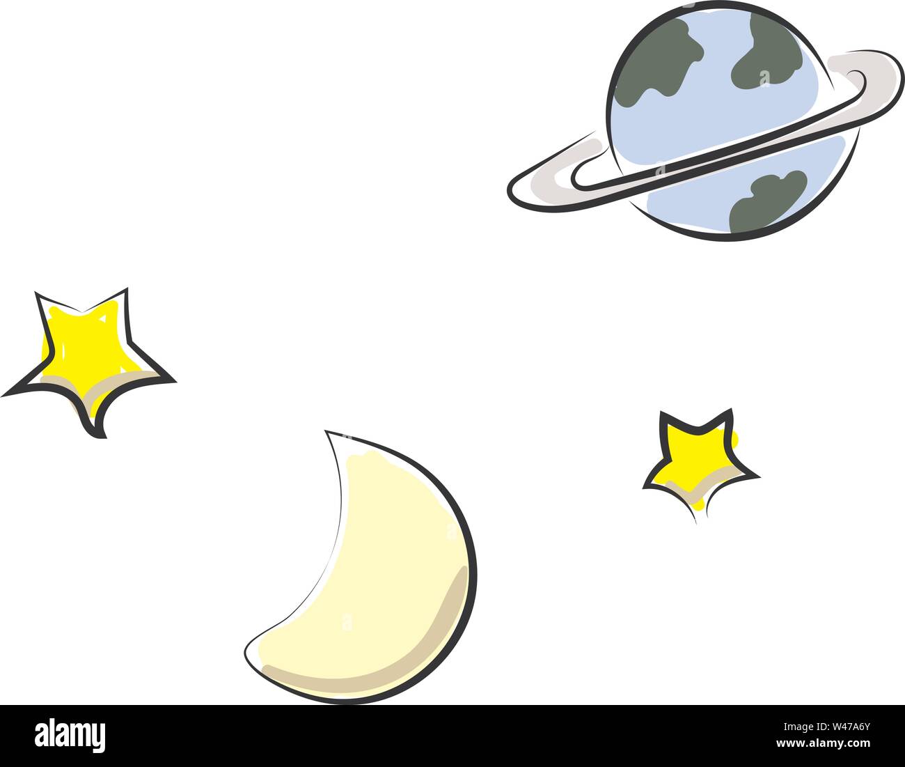 Space, illustration, vector on white background Stock Vector Image ...