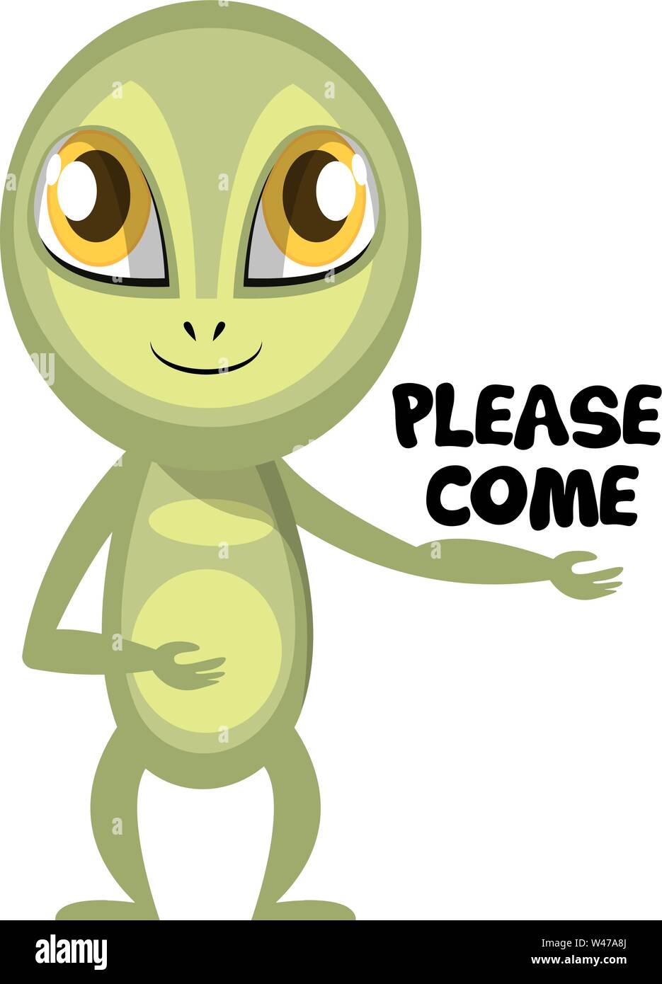 Alien calling someone, illustration, vector on white background Stock ...