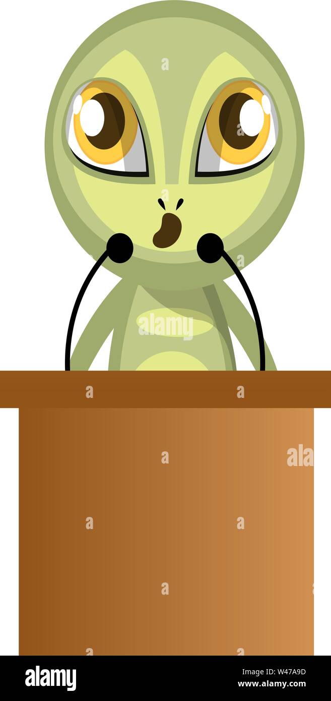 Alien holding speech, illustration, vector on white background Stock ...