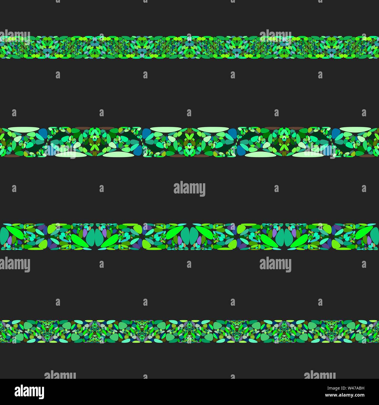 Curved stone mosaic divider line set - vector design elements Stock ...