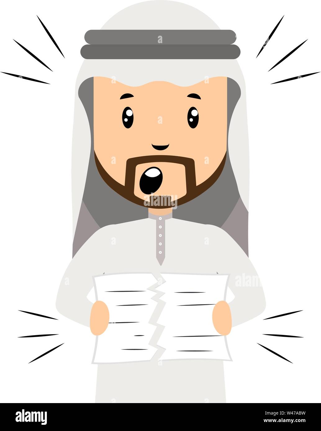 Arab ripped paper, illustration, vector on white background Stock ...