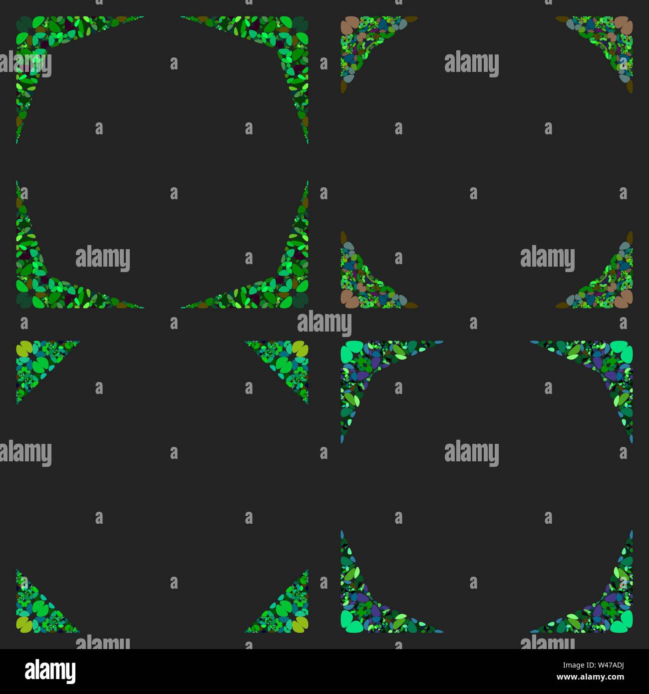 Curved stone mosaic page border design set - vector design elements ...