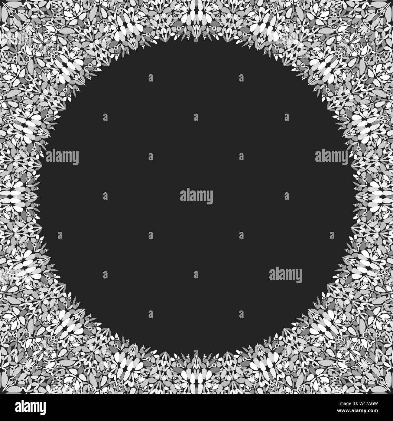 Circular floral frame ornament - vector background design with blank ...