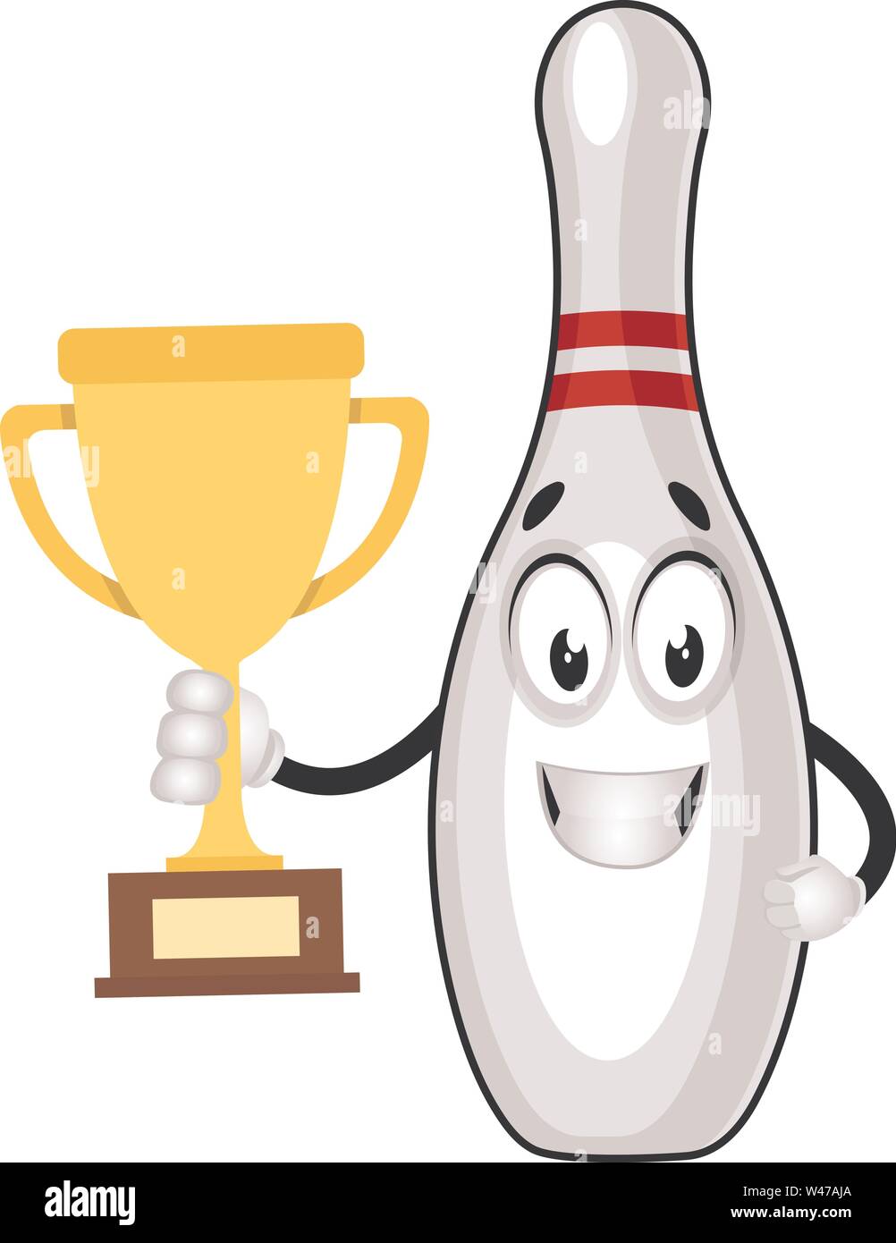 Bowling with trophy, illustration, vector on white background Stock ...