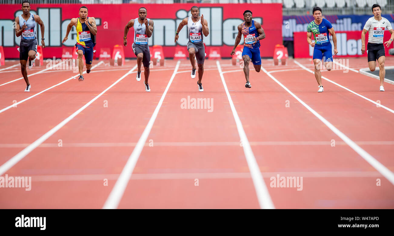 100m track at the olympic stadium hi-res stock photography and images ...