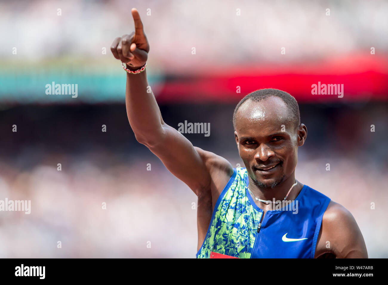 London, UK. 20th July, 2019. Ferguson Cheruiyot Rotich (KEN) celebrates ...