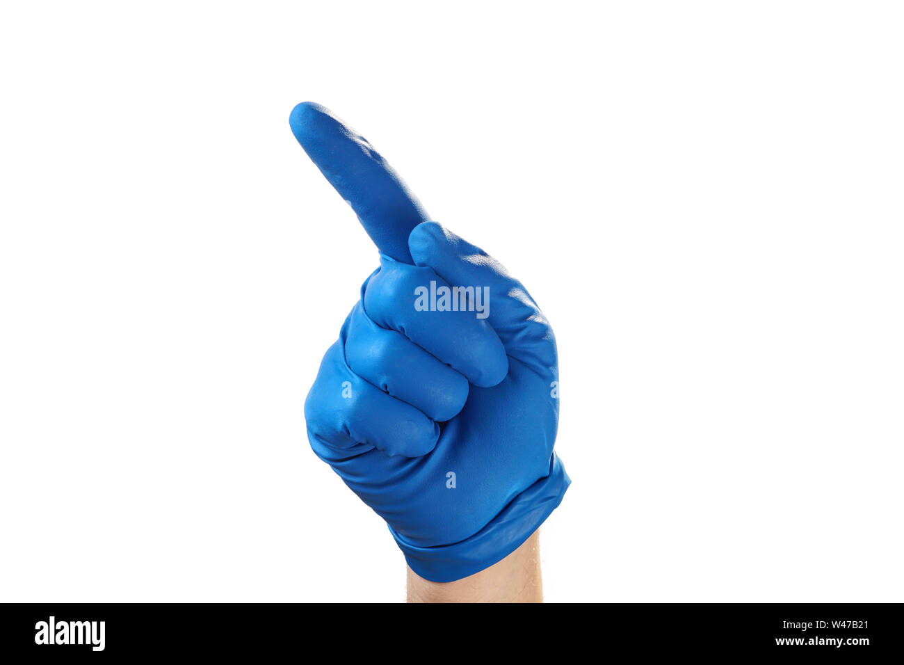 Male hand in glove on a white background, a good idea, illustration of ...