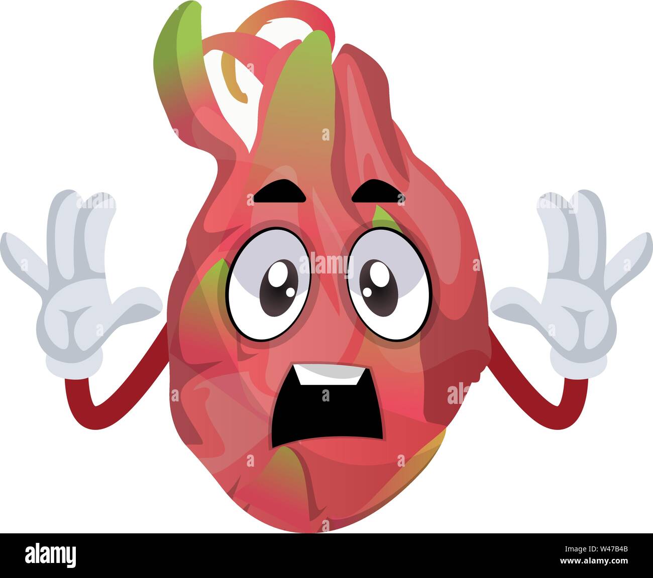 Shocked dragon fruit, illustration, vector on white background Stock ...