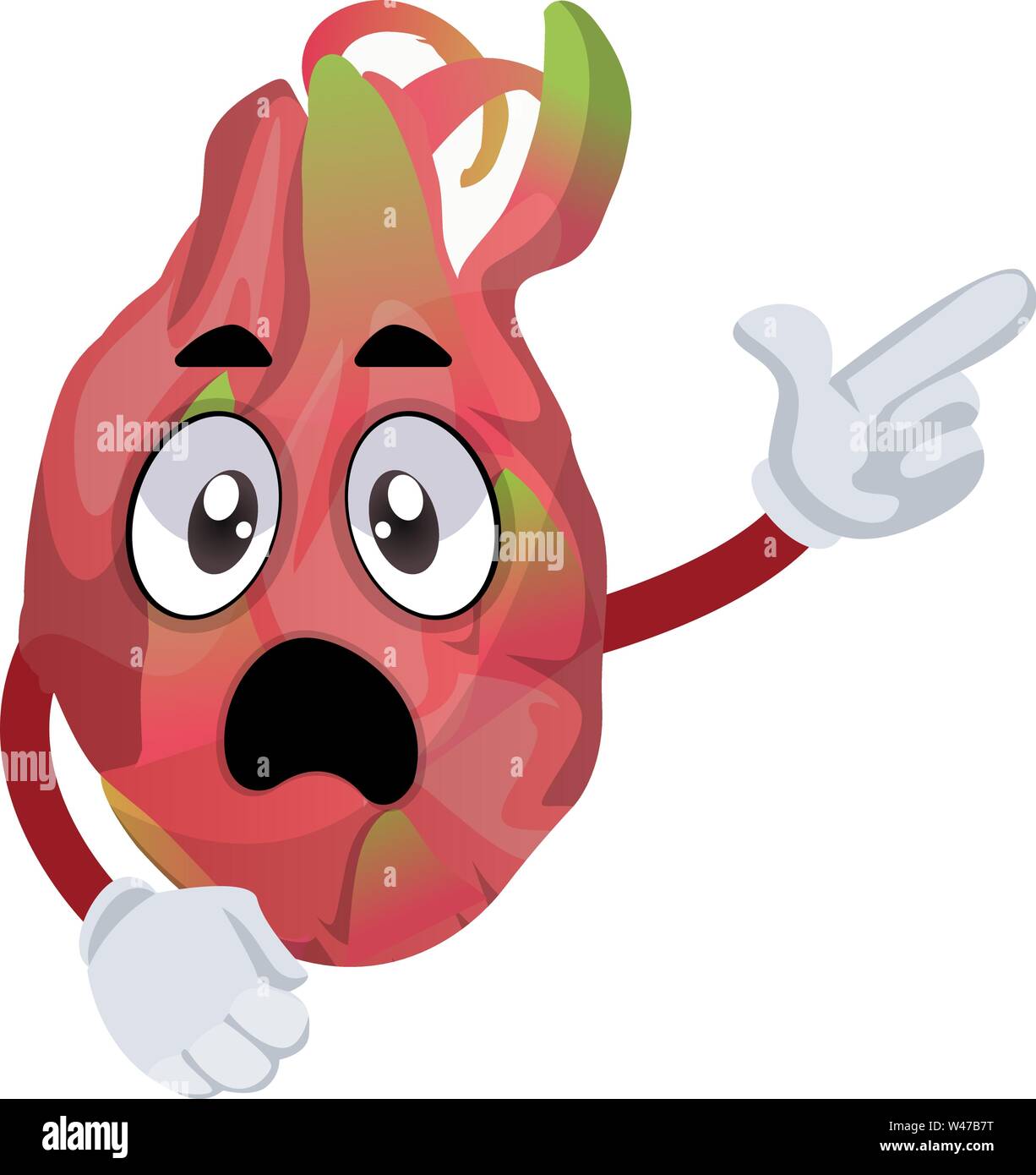 Dragon fruit is shocked, illustration, vector on white background Stock ...